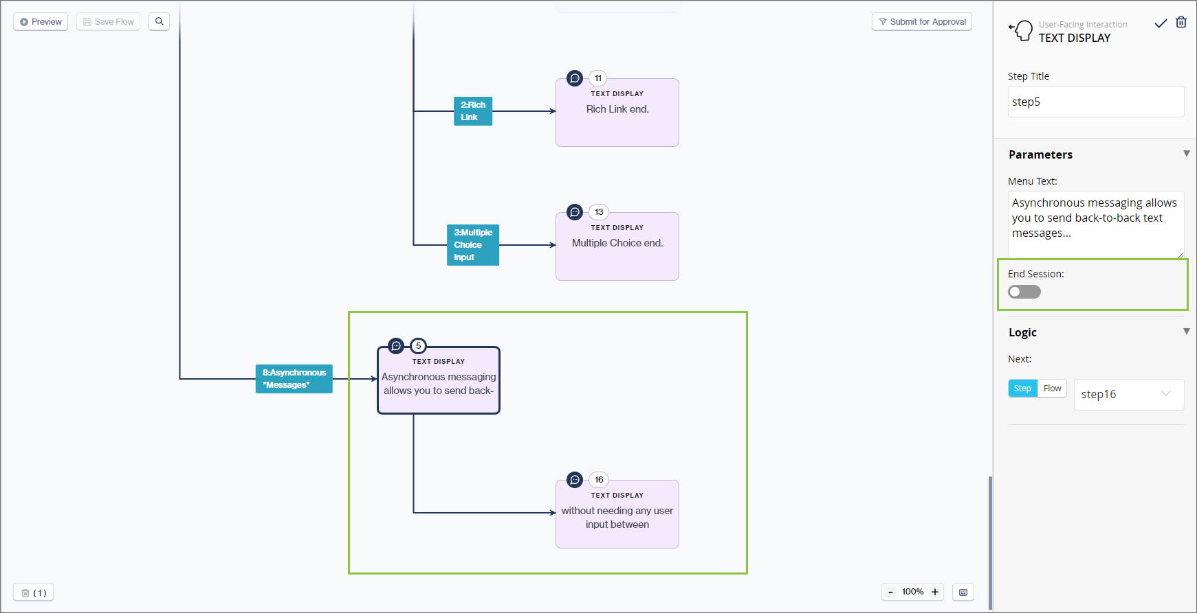Text Display - Chat Flow User Guide