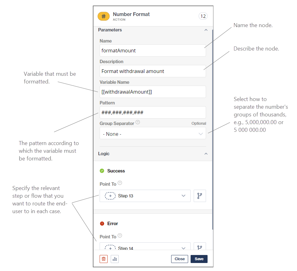 Number Format - Chat Flow User Guide
