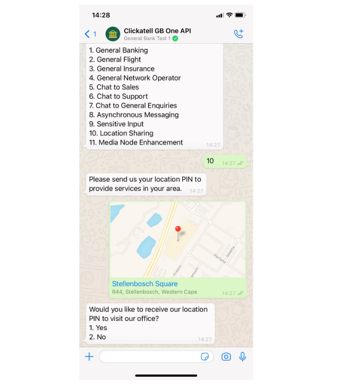Location sharing - Chat Flow User Guide