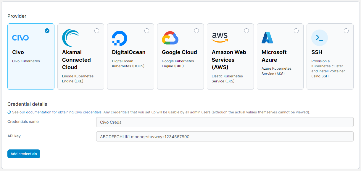 when you re ready click add credentials your credentials will