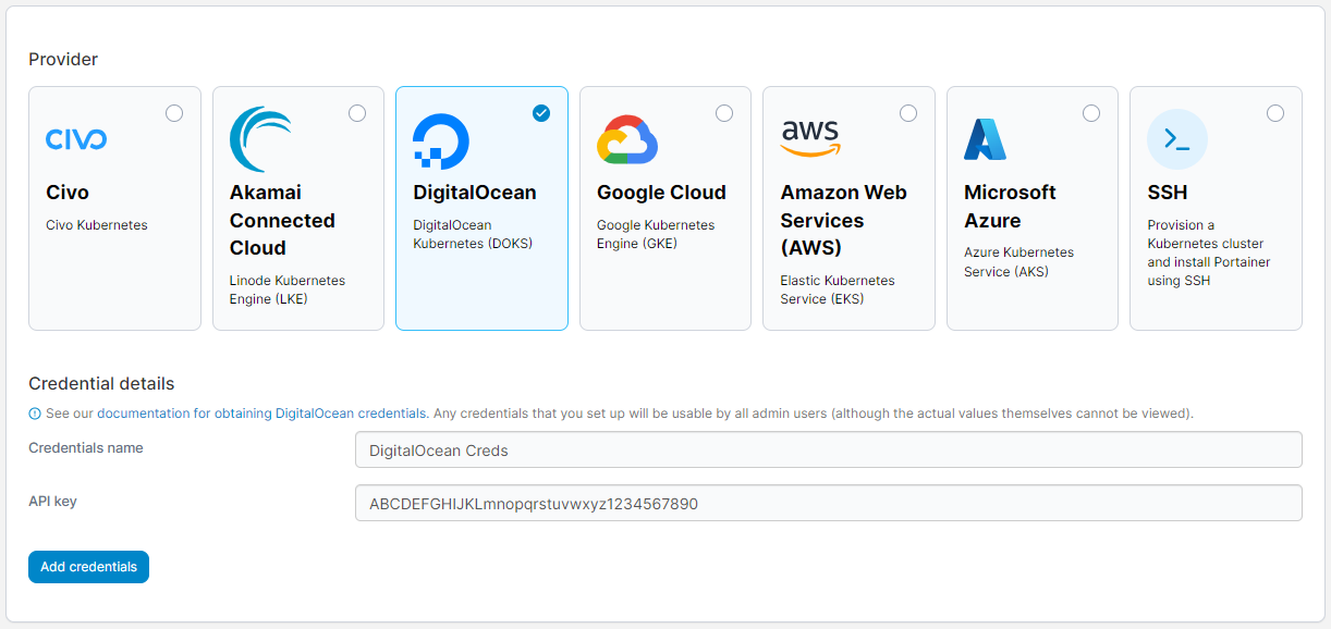 when you re ready click add credentials your credentials will