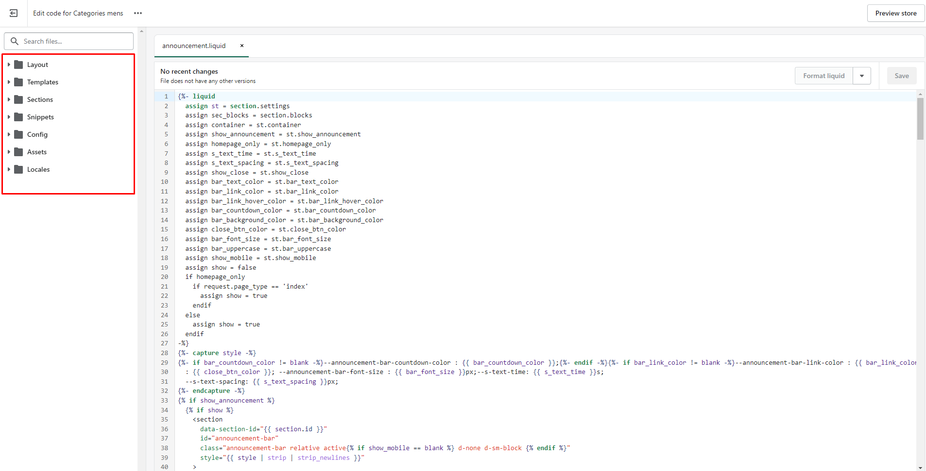 Edit theme code - Umino-Shopify