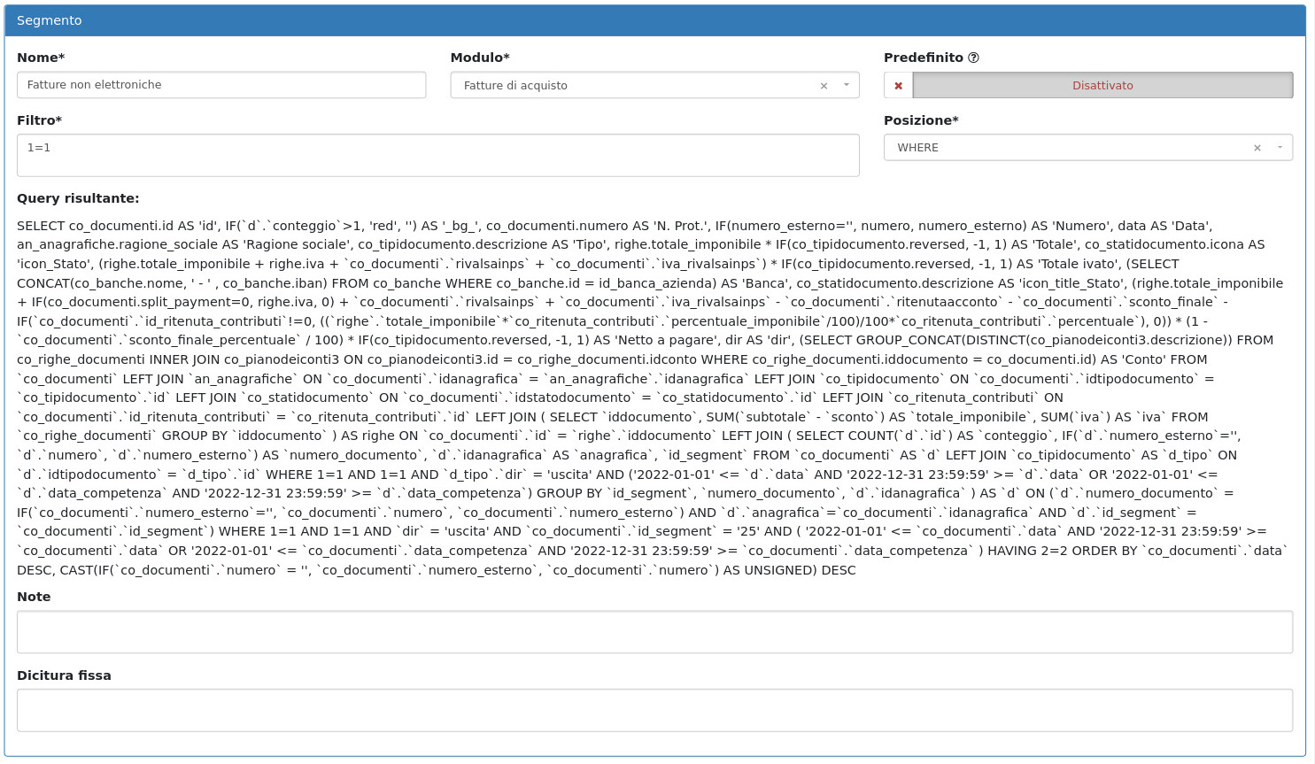 Segmenti - OpenSTAManager