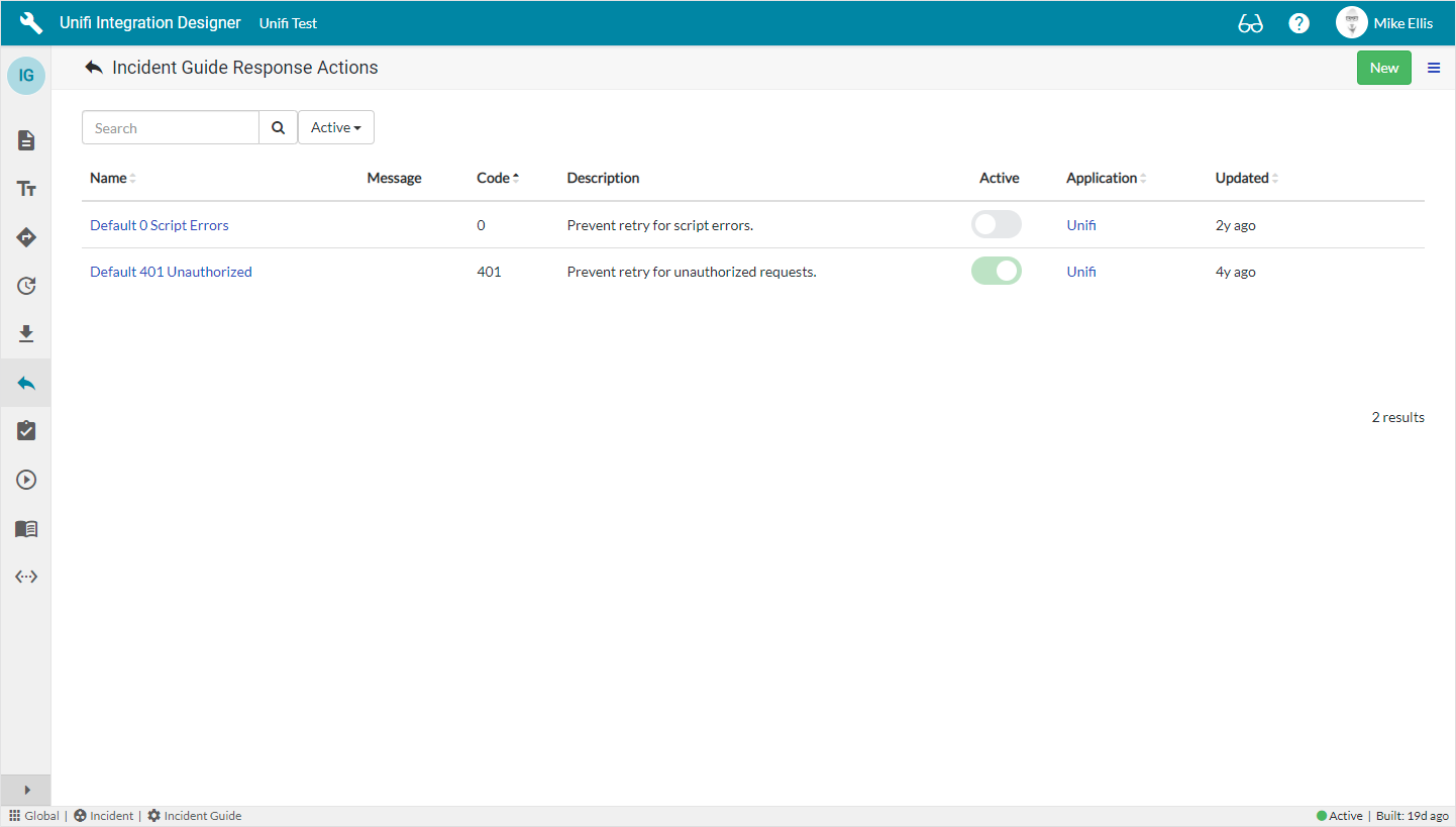 Response Actions - Unifi Documentation