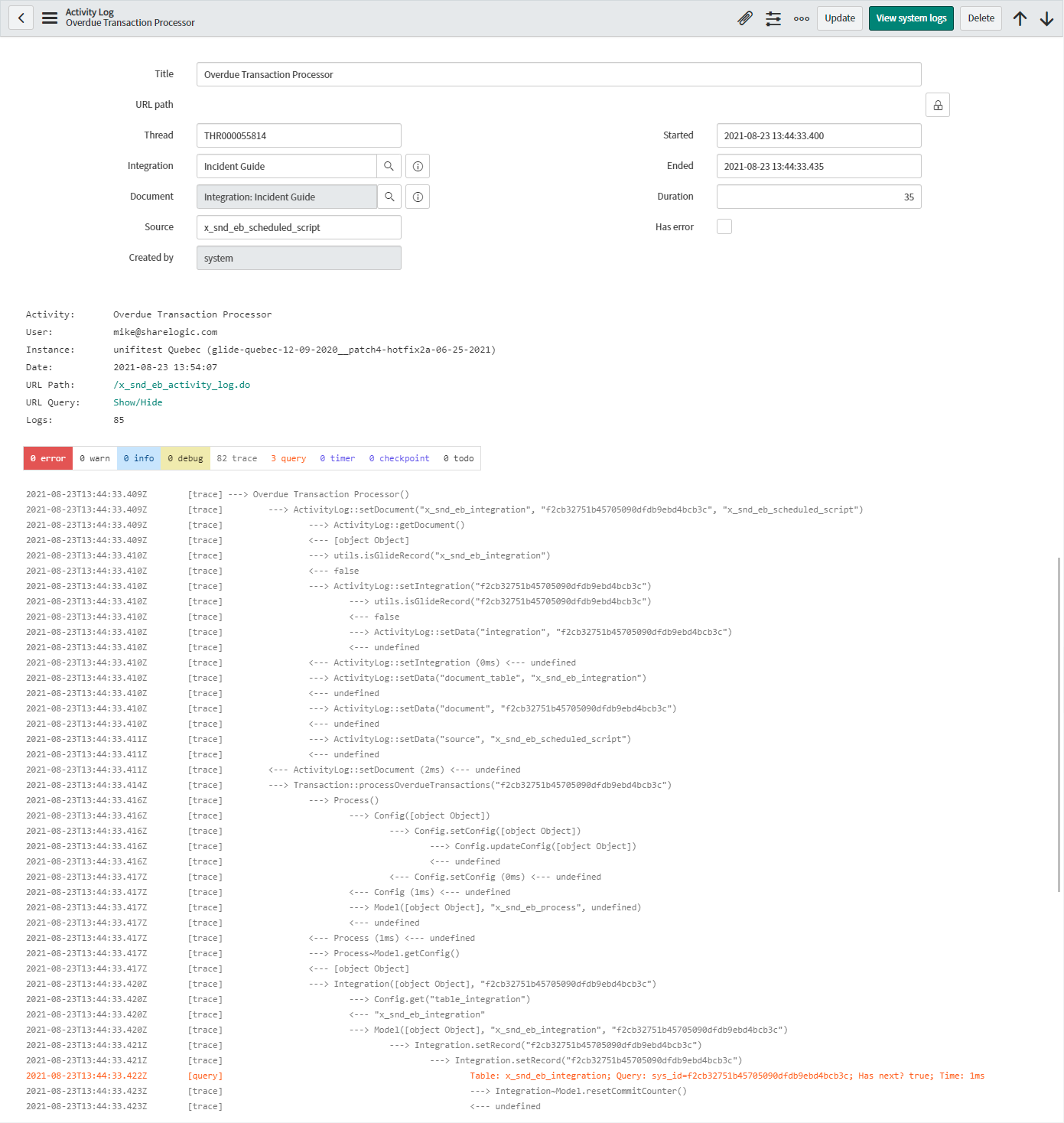 Activity Logs - Unifi Documentation
