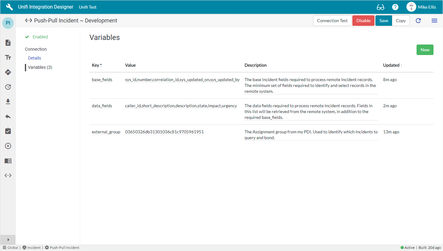 Connection Variables - Unifi Documentation