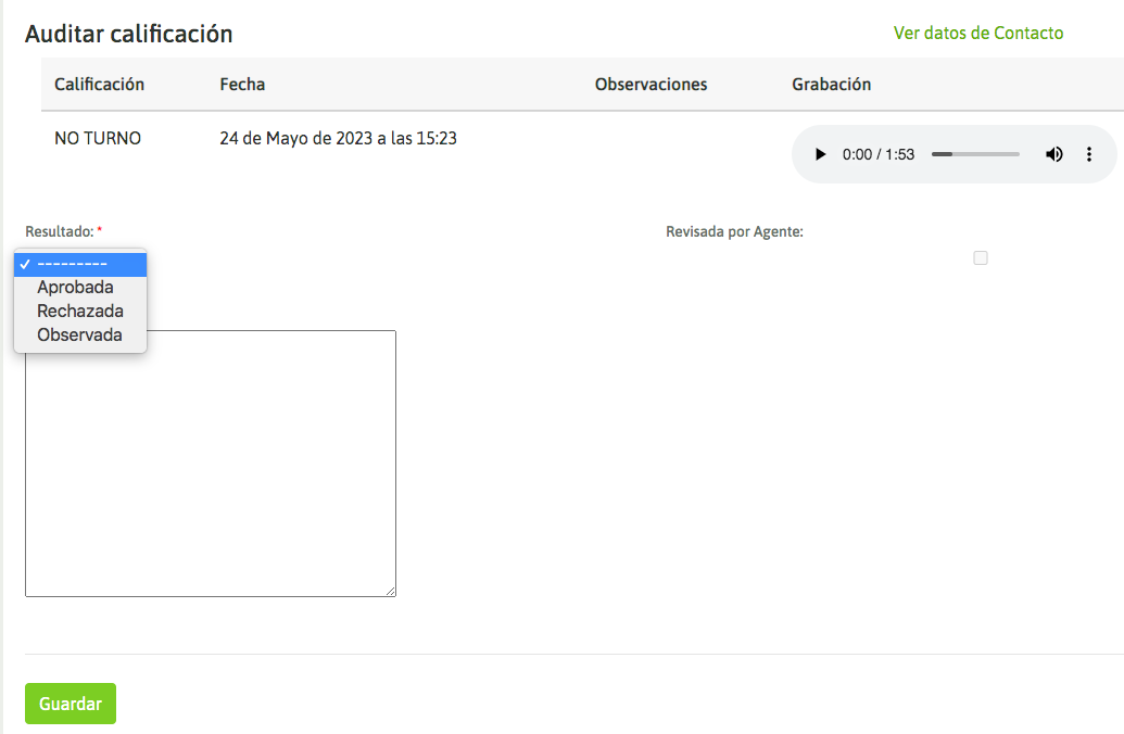 in the detailed view you can play the recordings related