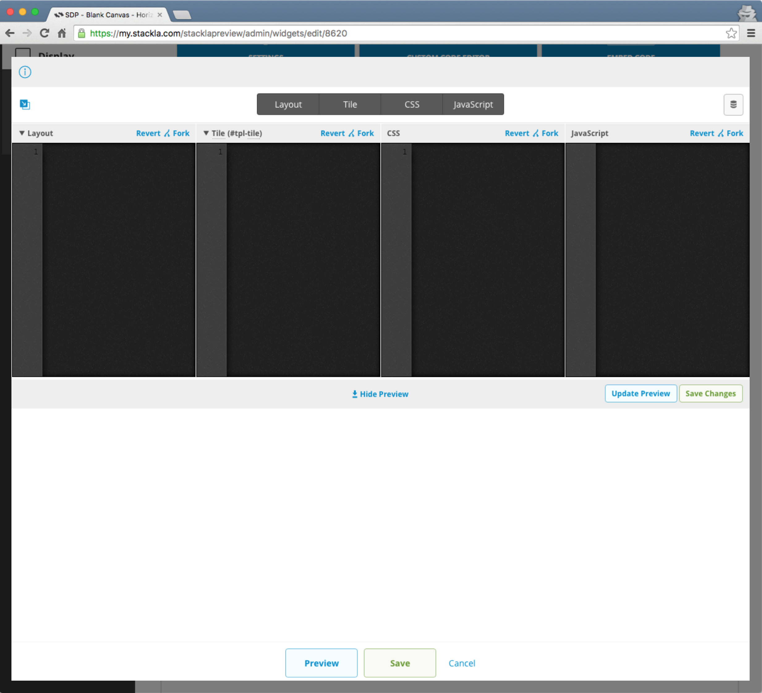 Creating Your Widget By Using The Blank Canvas Ugc Techdocs
