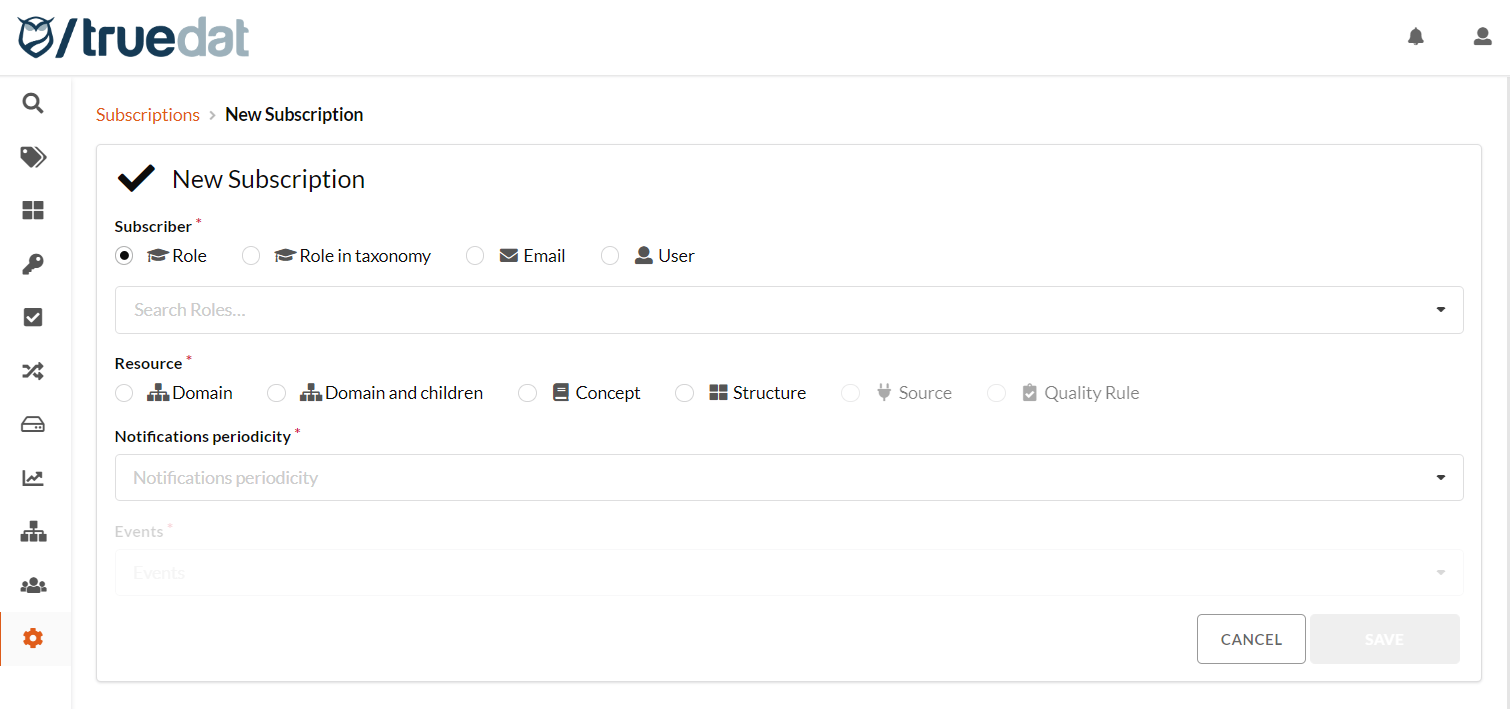 Subscriptions - Truedat Docs