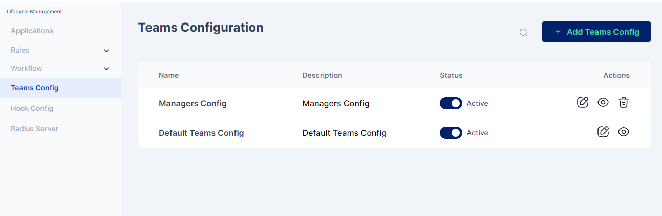 Teams Config - Cymmetri