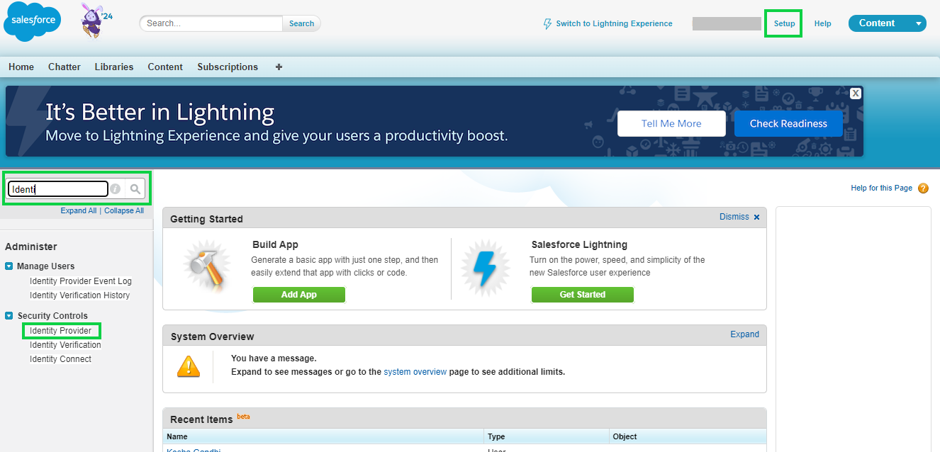 External Identity Provider Configuration - Salesforce IDP - Cymmetri