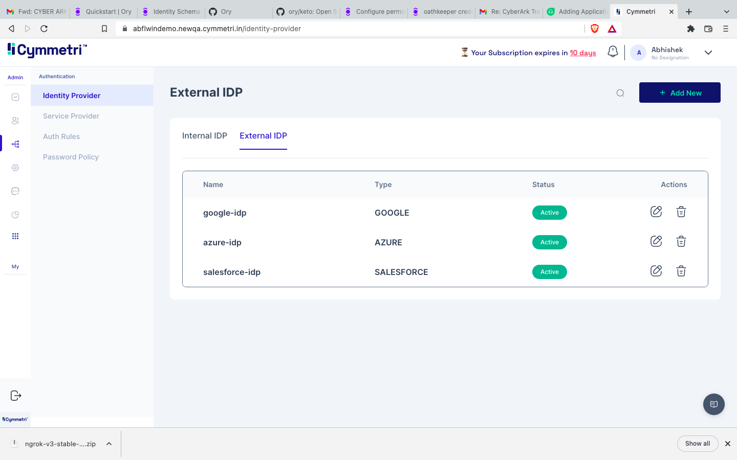 External Identity Provider Configuration - Azure IDP - Cymmetri