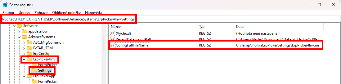Configuration file location - Holixa ERP Picker