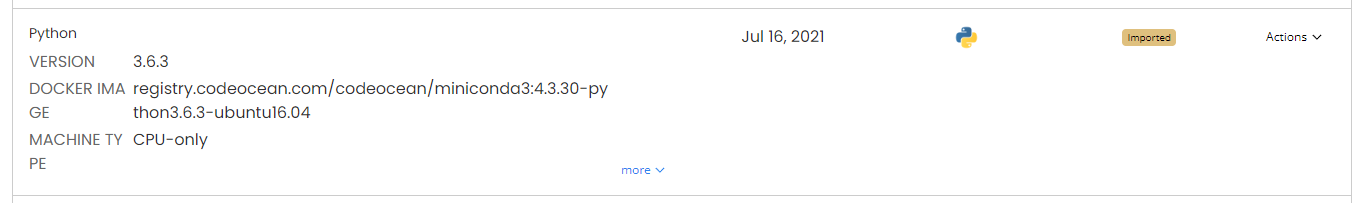 Image Actions - Code Ocean VPC Administration Guide