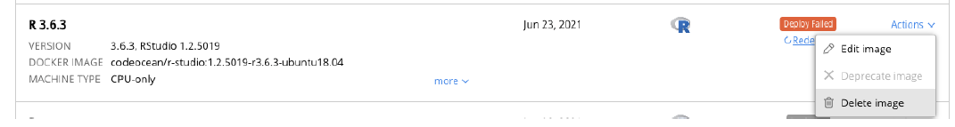 Image Actions - Code Ocean VPC Administration Guide