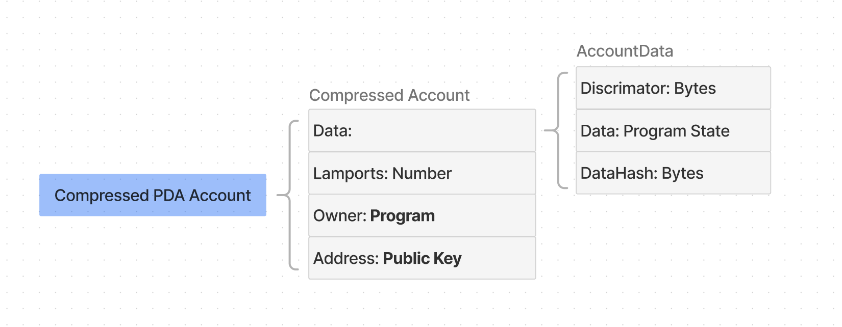 A diagram depicting the structure of a compressed PDA (Program Derived ...