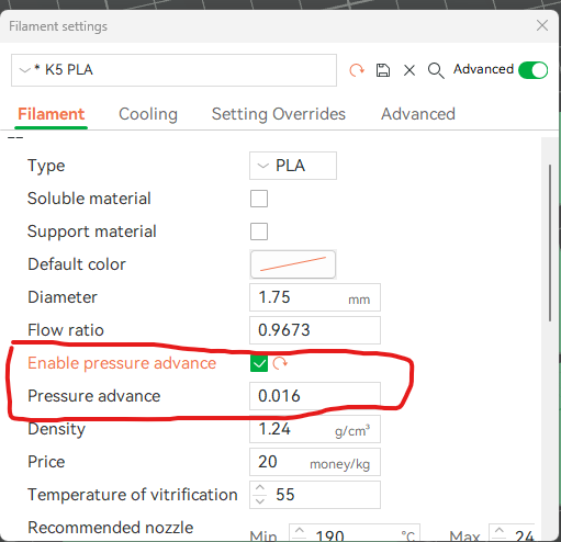 Pressure Advance - 3Dwork - Klipper