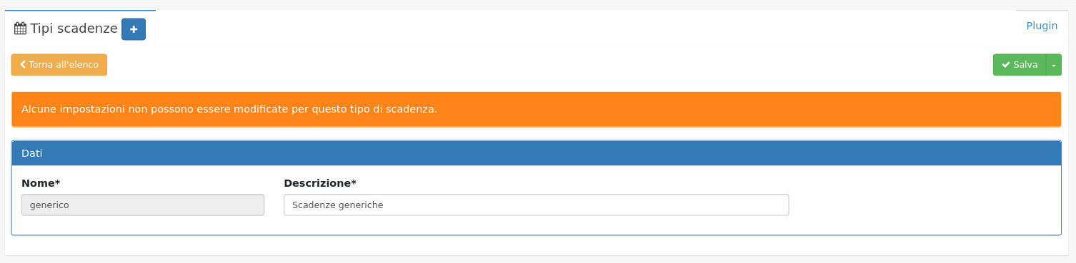 Tipi scadenze - OpenSTAManager
