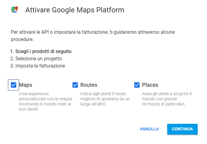 Google Maps API key - OpenSTAManager