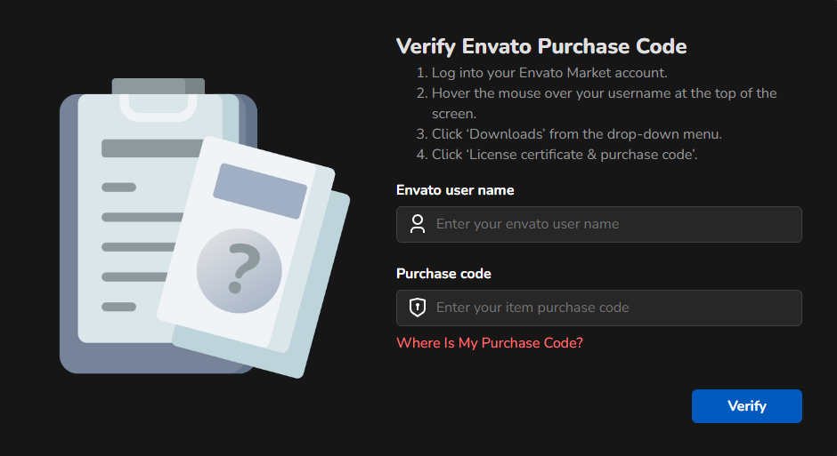 is envato buyer purchase verification in this step user must provide ...