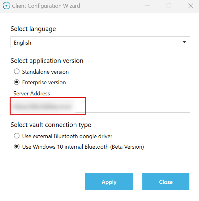 Configuration app - Hideez Authentication Service (EN)