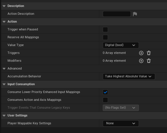 to assign the input action an input key open your