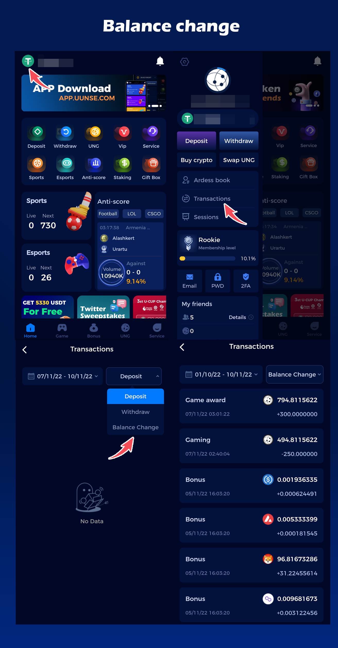 Balance Change - UUNSE