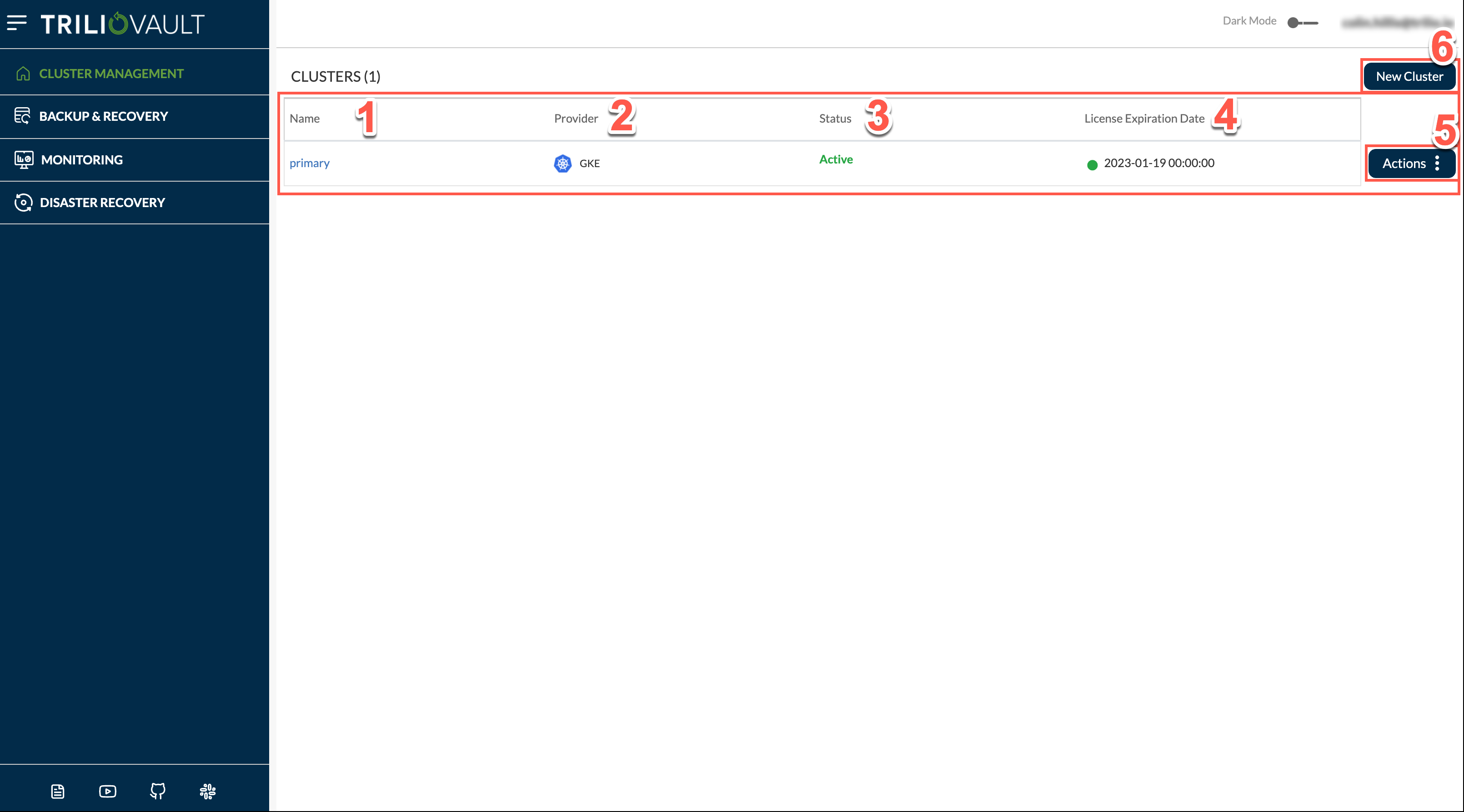Cluster Management (Home) - Trilio for Kubernetes