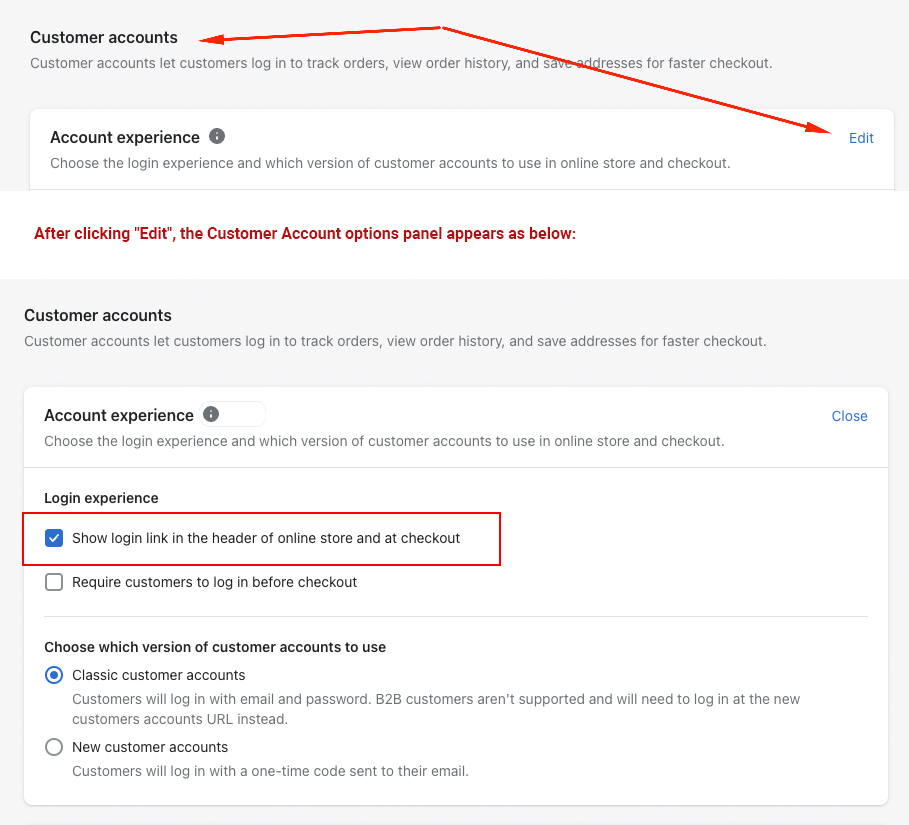 Enable Customer Account - Karl Documentation