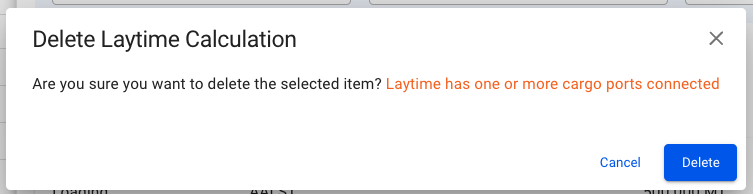 Delete Laytime Calculation - Knowledge Base