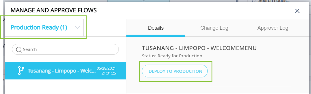 Deploy a workflow to production - Chat Flow User Guide