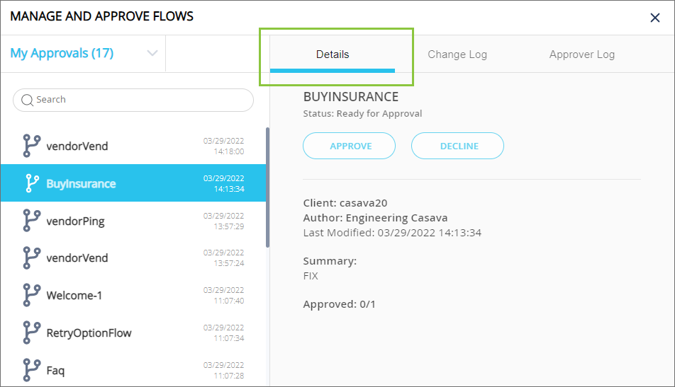 View flow details - Chat Flow User Guide
