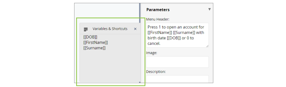 Referring to variables - Chat Flow User Guide