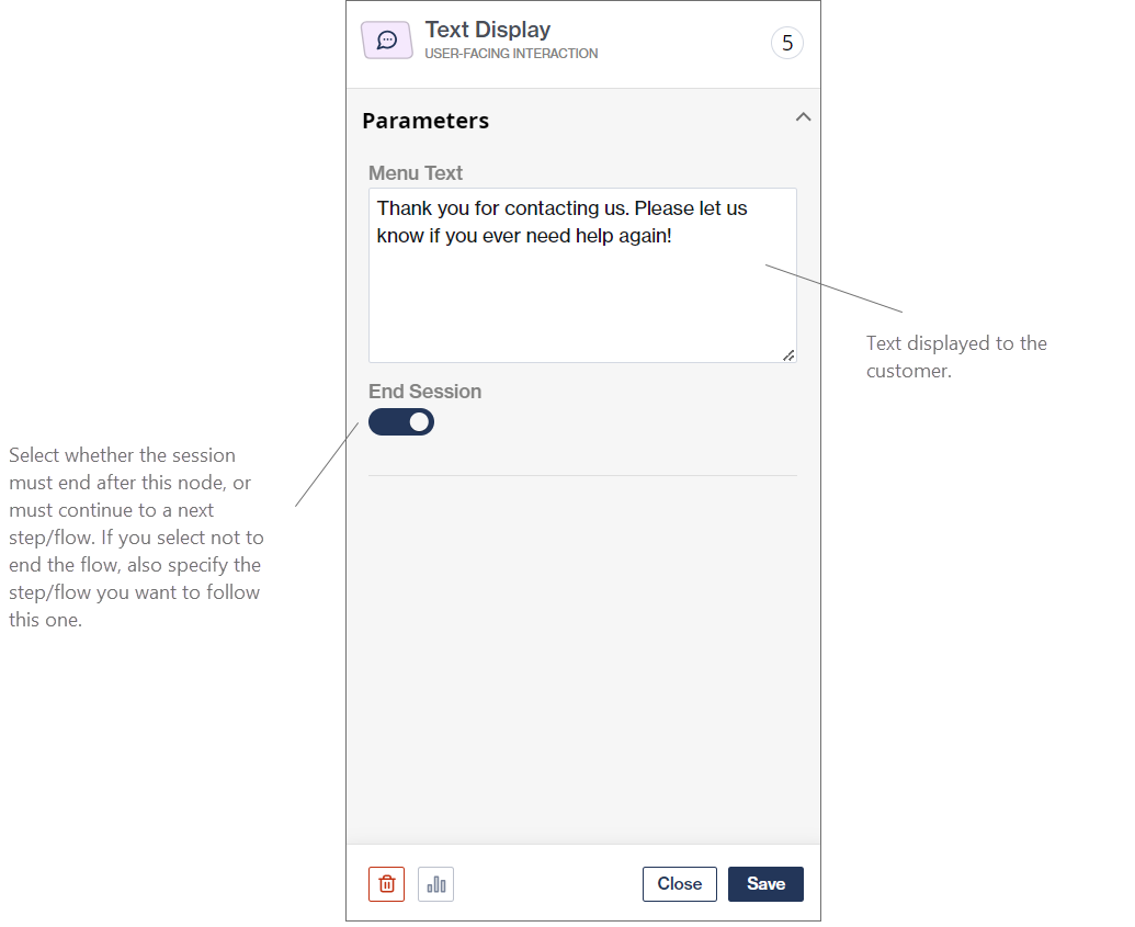 Text Display - Chat Flow User Guide
