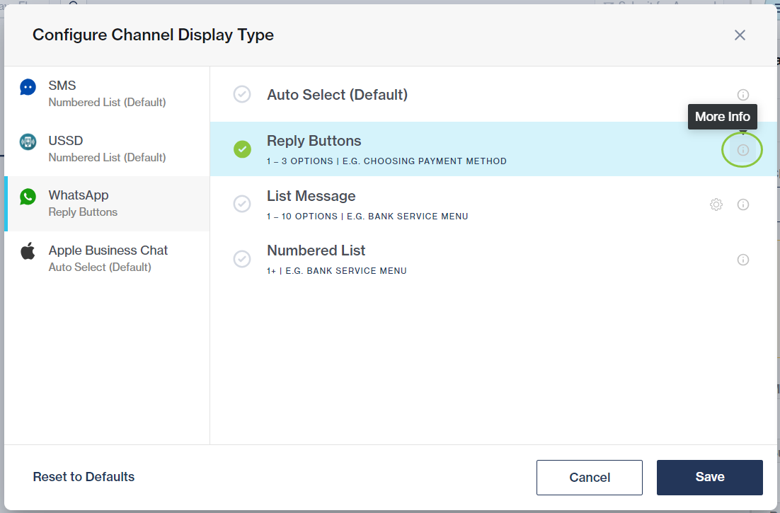 Configure channel display type - Chat Flow User Guide