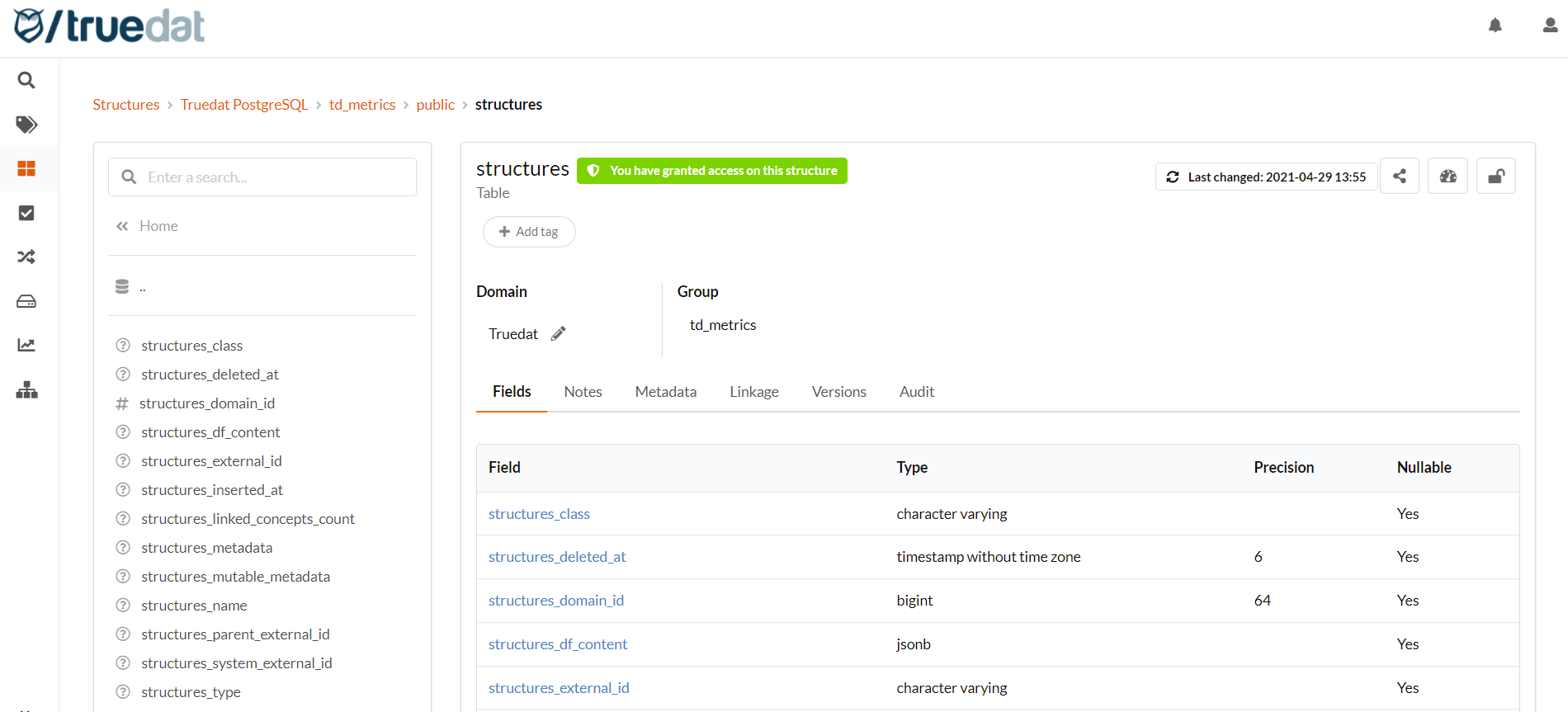 Data Catalog - Truedat Docs
