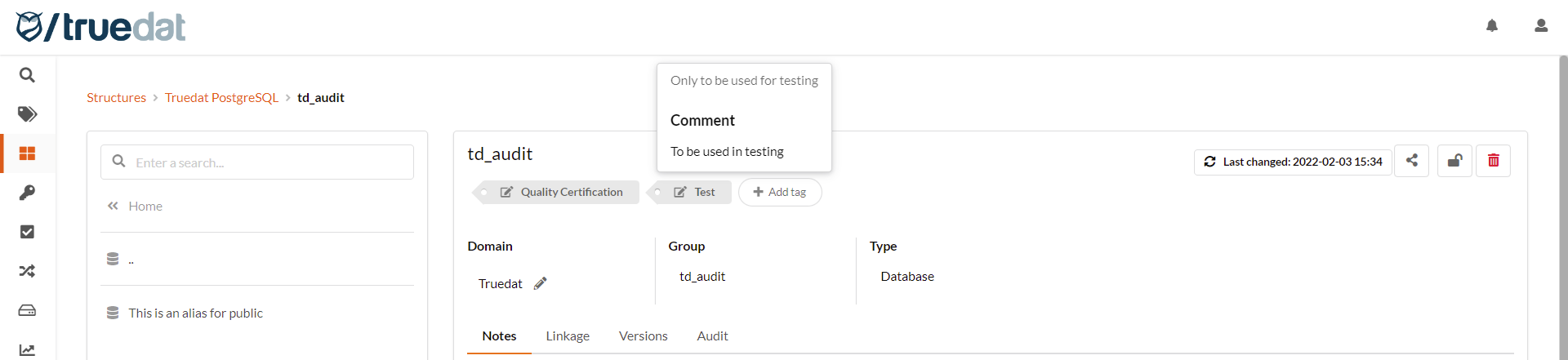 Data Catalog - Truedat Docs