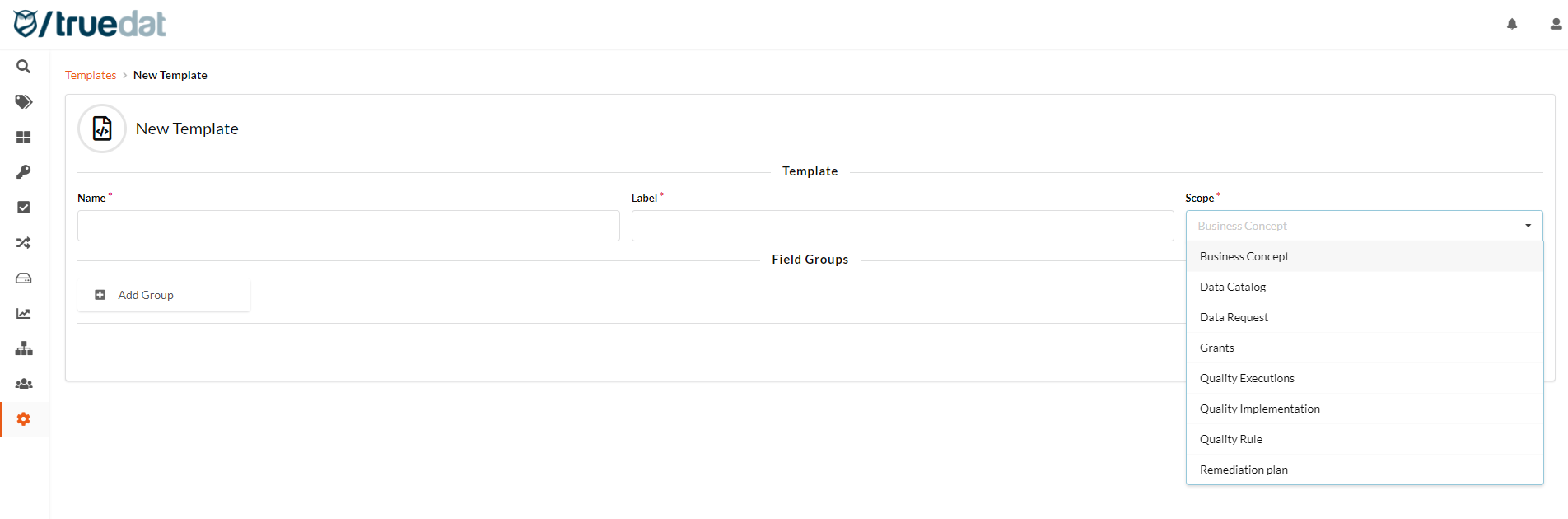 Template management - Truedat Docs