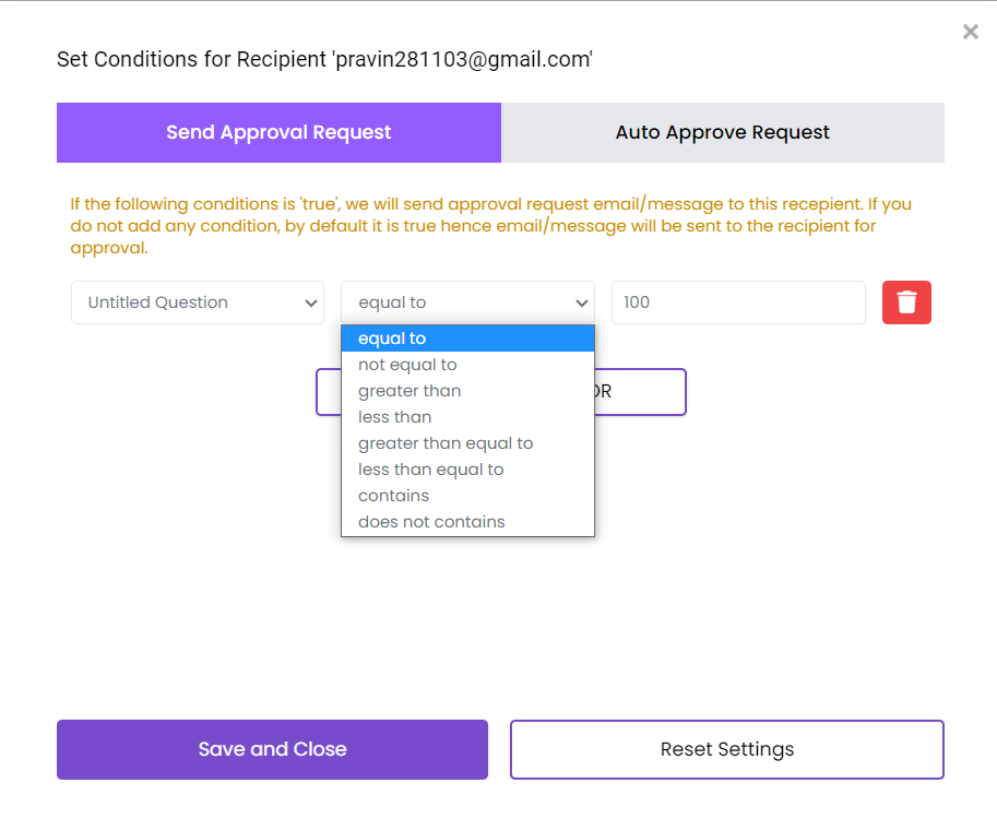Conditions for Approval - BoloForms Support Doc