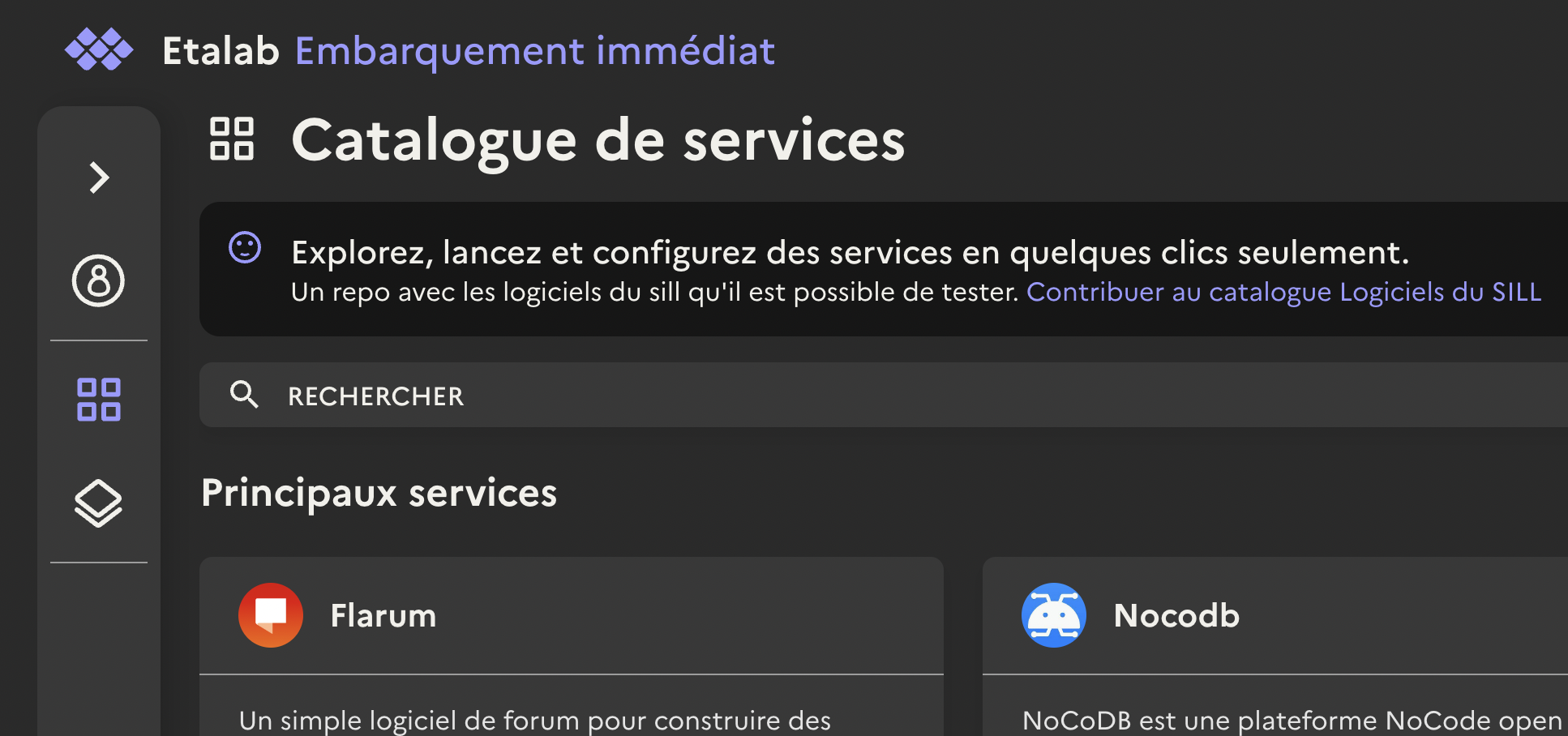Catalog of services - Onyxia