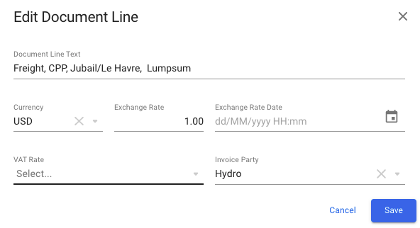 Edit Document Line - Knowledge Base