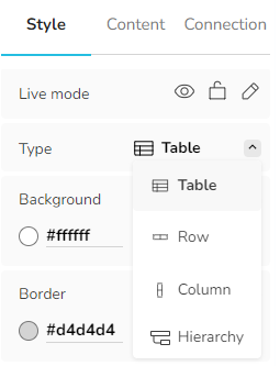 Table widget types - nedyx