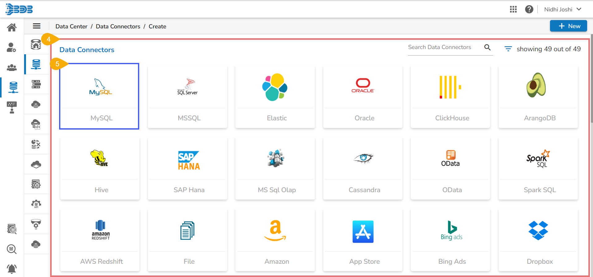 Creating a Data Connector - Data Center