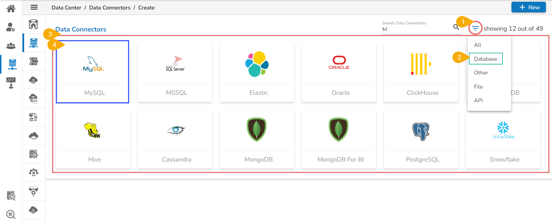 Creating a Data Connector - Data Center