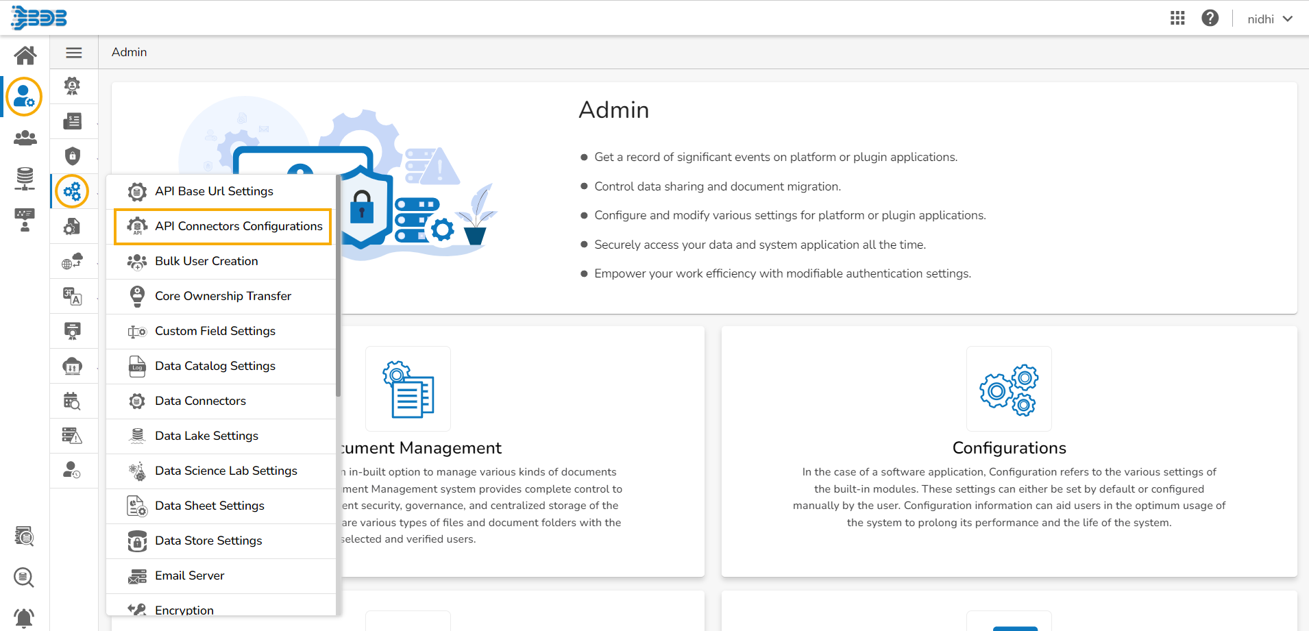API Connectors Configurations - Administrative Settings