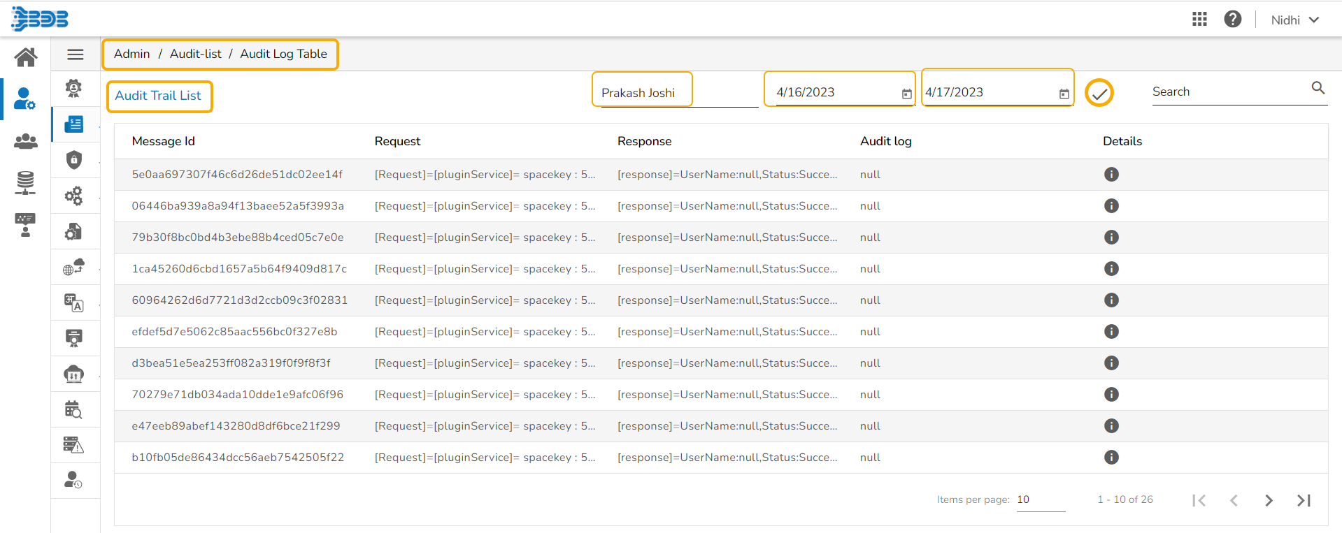 Audit Trail - Administrative Settings