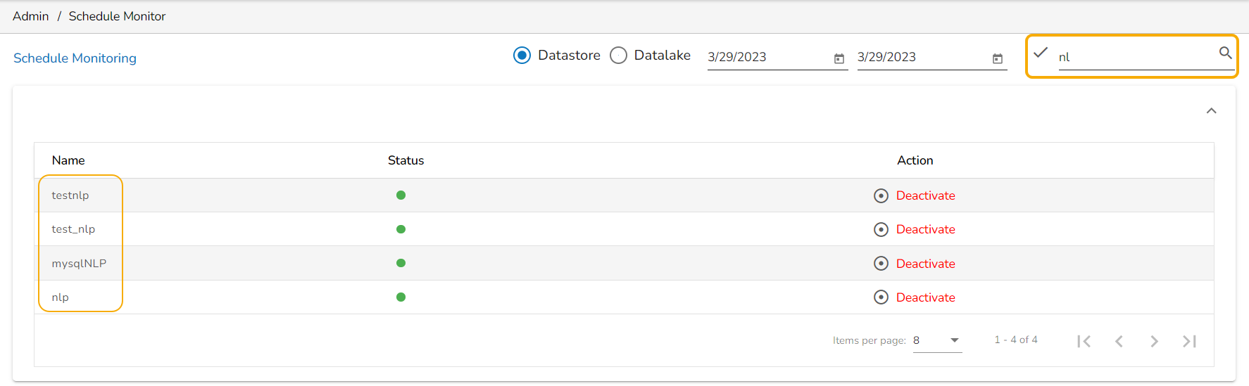Schedule Monitor - Administrative Settings
