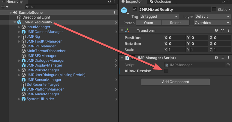 JMRMixedReality Prefab - JMRSDK Development
