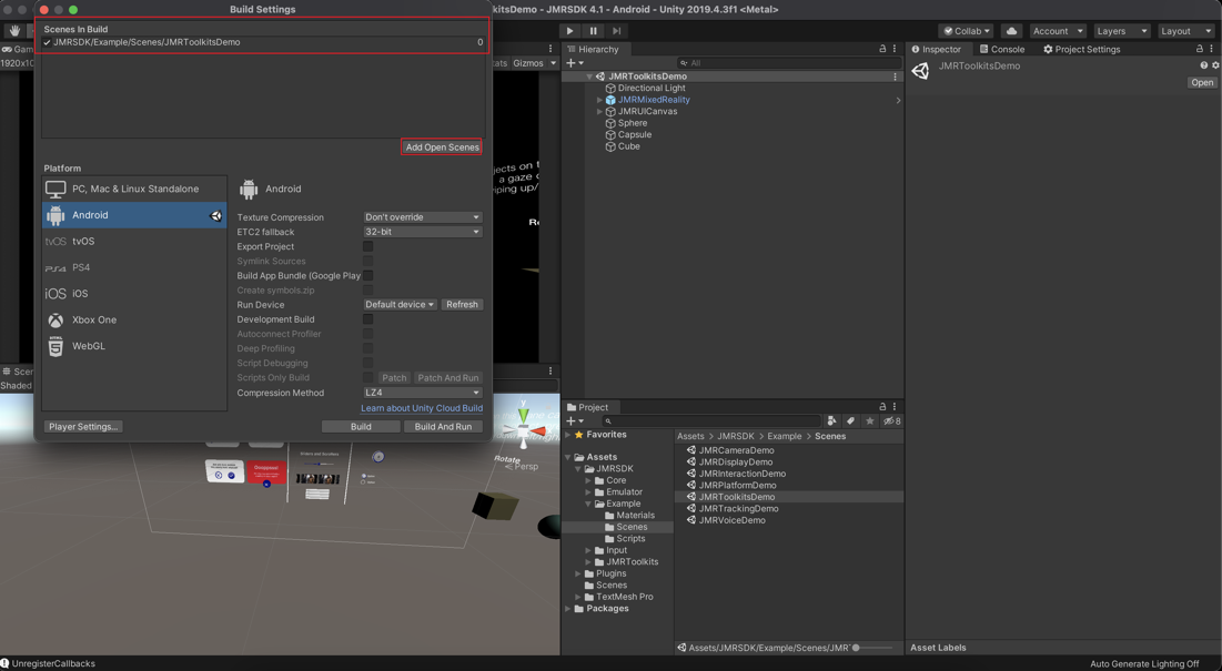 Building to Target Device - JMRSDK Development