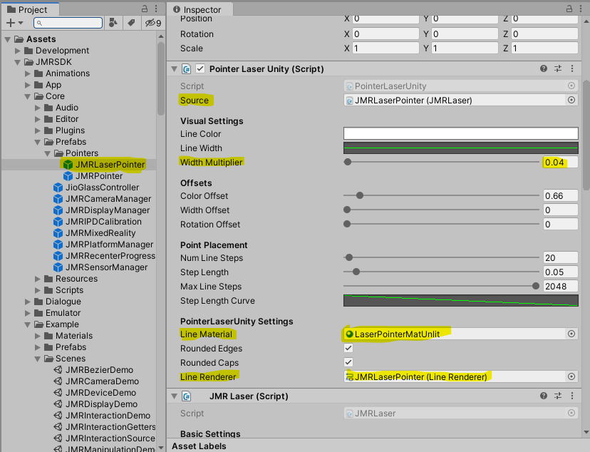Laser Point Not Visible - JMRSDK Development